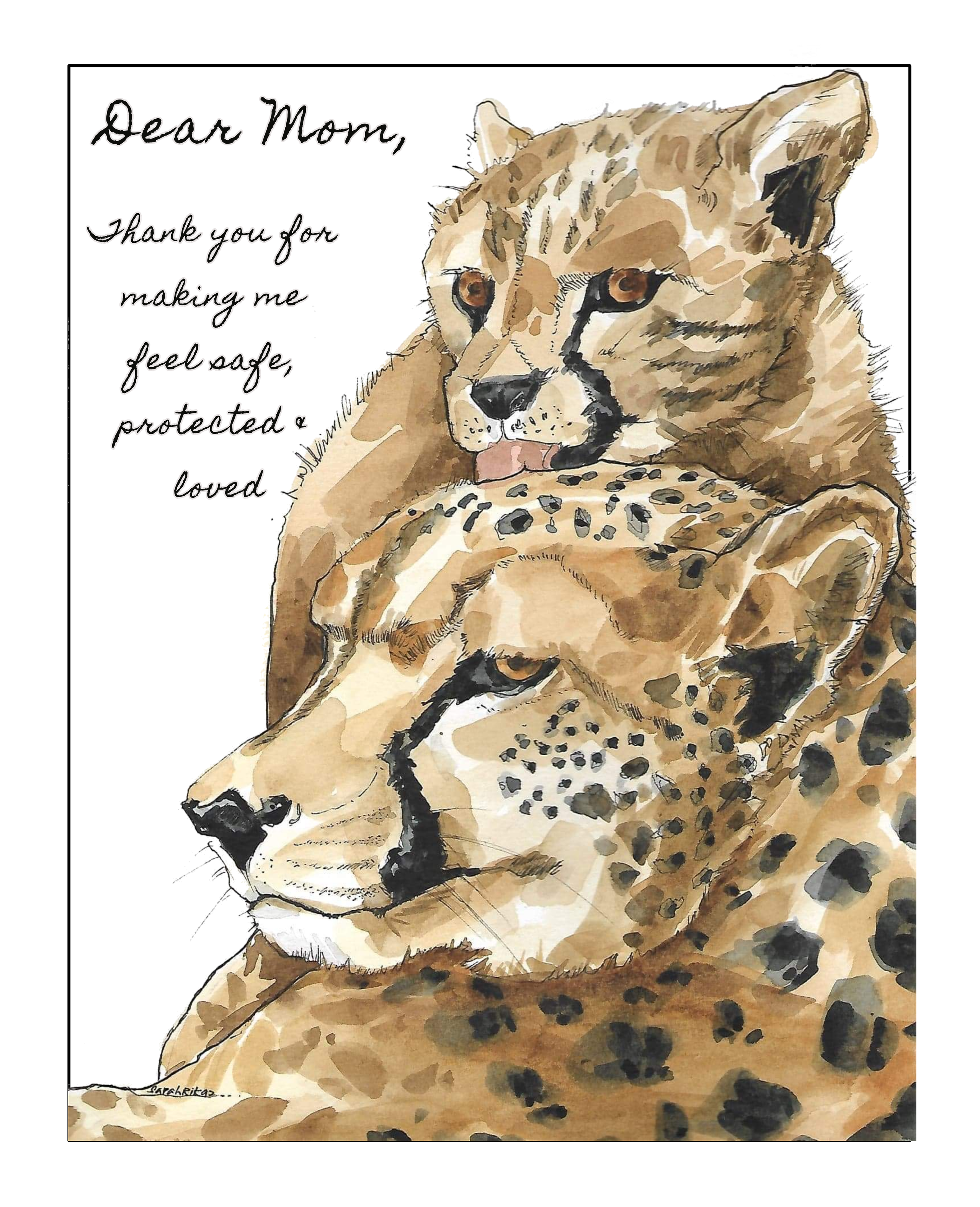 Mom And Baby Cheetah Pyramid